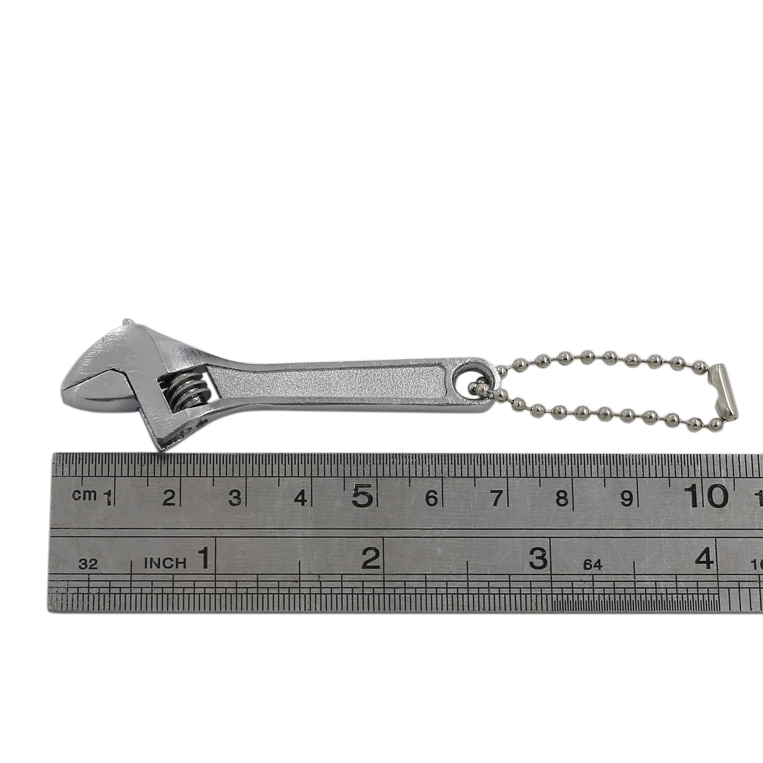 GENNEL 2.5 inch Tiny Adjustable Wrench, 2.5" Mini Size Adjustable Spanner, Silver Nut Wrench Tool, Jaw Capacity 0~10mm