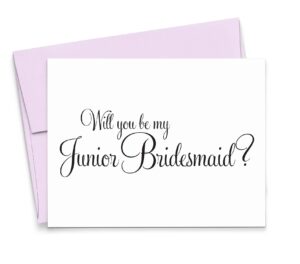 will you be my junior bridesmaid card, proposal card, 1 greeting card with envelope