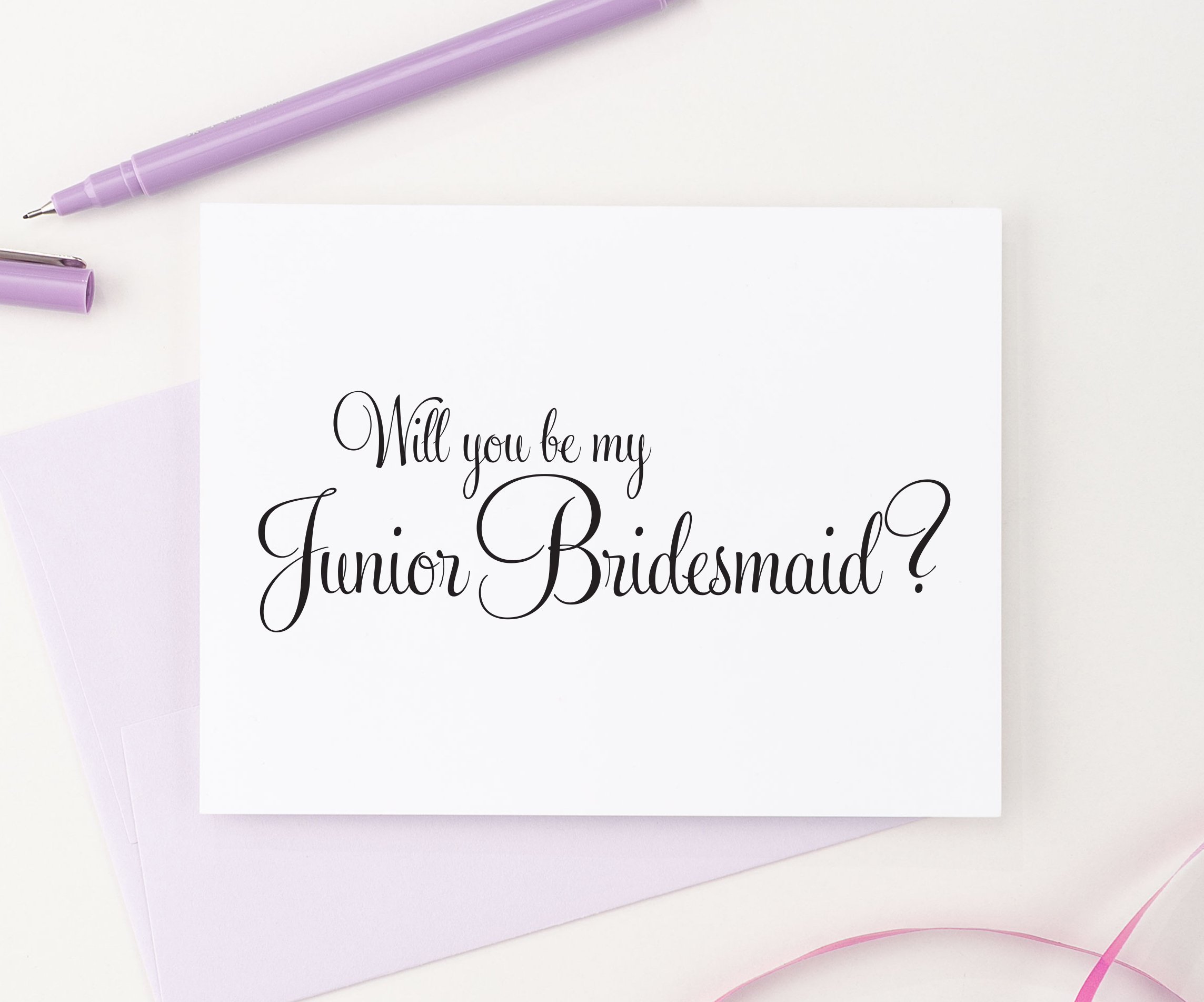 Will You Be My Junior Bridesmaid Card, Proposal Card, 1 greeting card with envelope