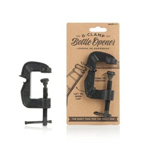 suck uk bottle opener g-clamp | beer bottle opener & beer gifts for men | cast iron bar accessories or man cave accessories | novelty bottle openers & kitchen gadgets | bar supplies & bartender tools