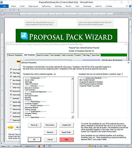 Proposal Pack Global #4 - Business Proposals, Plans, Templates, Samples and Software V20.0