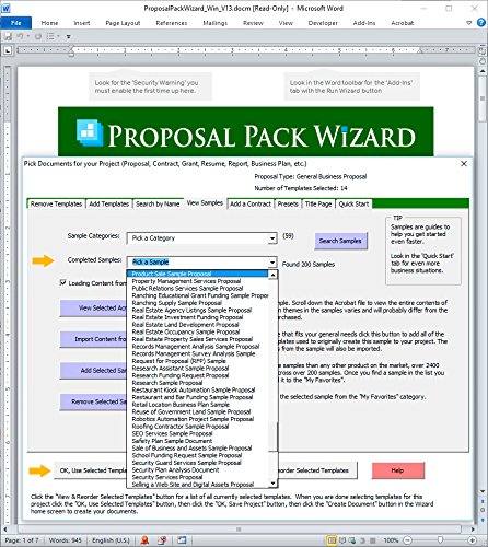 Proposal Pack Global #4 - Business Proposals, Plans, Templates, Samples and Software V20.0