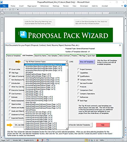 Proposal Pack Global #4 - Business Proposals, Plans, Templates, Samples and Software V20.0