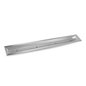 stanbroil stainless steel linear trough drop-in fire pit pan and burner 72 x 6-inch