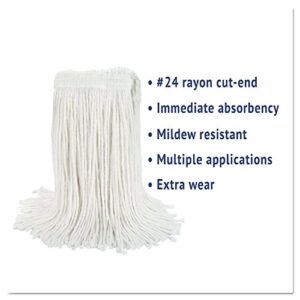 Boardwalk 2024Rea Cut-End Wet Mop Head Rayon No. 24 White