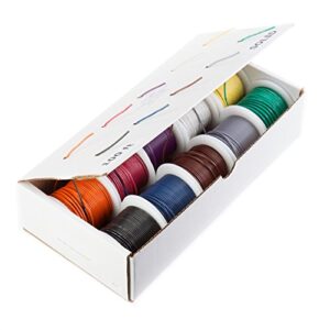 remington industries 16ul1007sldkit10color100 16 awg gauge solid hook up wire kit, 100 feet length each, 10 colors, 0.0508" diameter, ul1007, 300 volts