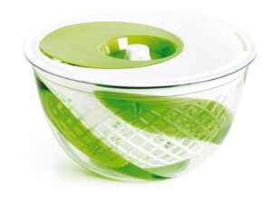 snips spin, drain & serve salad spinner 5 quart, green