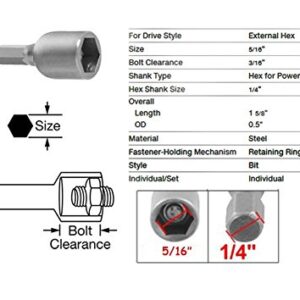 Hex Magnetic Power 8mm 5/16 Socket Adapter Drill Bit Nut Driver Set 1/4 inch Hex for Power Tools, 10-Piece