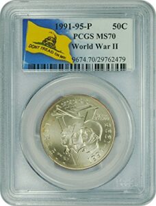 1991 p commemorative 1991-95 world war ii dont tread on me label (1/2) ms70 pcgs