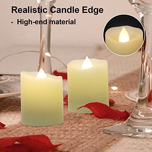 Flameless Candles Tea Lights Candles with Remote, Battery Operated Candles LED TeaLights with Timer Votive Candles Unscented Outdoor Warm White Fake Candles Flickering Candles 200 Hours,6 Set x 1.8"