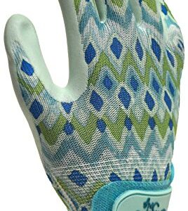 DIGZ 7612 Extra Grip Latex-Free Polyurethane Coated Gardening Gloves, Work Gloves with Adjustable Wrist, Diamond Pattern, Medium