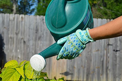 DIGZ 7612 Extra Grip Latex-Free Polyurethane Coated Gardening Gloves, Work Gloves with Adjustable Wrist, Diamond Pattern, Medium