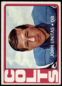 1972 topps # 165 johnny unitas baltimore colts (football card) dean's cards 2 - good colts