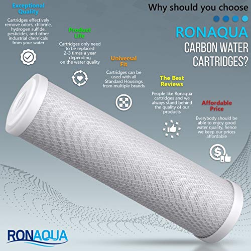 4 Block Activated Carbon 5 Micron Water Filters WELL-MATCHED with WFPFC8002, WFPFC9001, WHCF-WHWC, WHEF-WHWC, FXWTC, SCWH-5