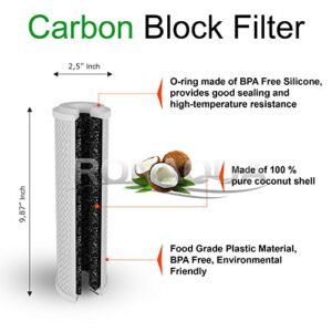 4 Block Activated Carbon 5 Micron Water Filters WELL-MATCHED with WFPFC8002, WFPFC9001, WHCF-WHWC, WHEF-WHWC, FXWTC, SCWH-5