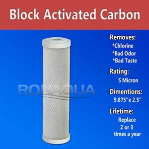 4 Block Activated Carbon 5 Micron Water Filters WELL-MATCHED with WFPFC8002, WFPFC9001, WHCF-WHWC, WHEF-WHWC, FXWTC, SCWH-5