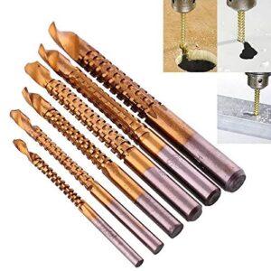 eoocvt 6pcs 3-8mm titanium hss drill & saw bit set cutting carpenter wood metal