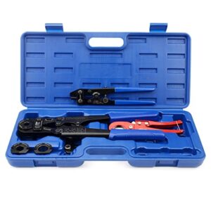 icrimp f1807 copper ring crimping tool kit for 3/8,1/2,3/4,1-inch- free removal tool& pex pipe cutter&gauge- for all us f1807 standards