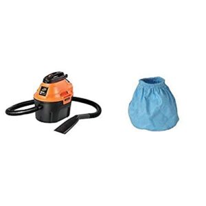 armorall aa255 utility wet/dry vacuum, 2 hp, 2.5 gallon with 3 cloth filters