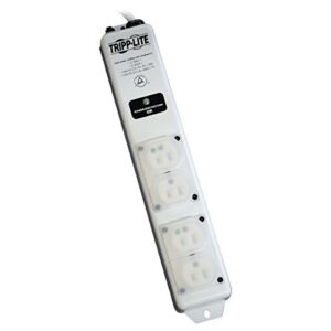 tripp lite medical-grade surge protector power strip, 4 hospital-grade outlets, 6 ft. cord, for patient-care vicinity- ul60601-1 (sps406hgultra)