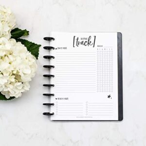 BetterNote Keeping Track Refill Pages for Discbound Notebook, Habit Tracker, Fits Disc TUL, Daily Weekly To Do, Happy Planner, ARC, Levenger Circa, Talia (Whimsy- 6 months, 9-Disc, 7"x9.25")