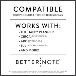 BetterNote Keeping Track Refill Pages for Discbound Notebook, Habit Tracker, Fits Disc TUL, Daily Weekly To Do, Happy Planner, ARC, Levenger Circa, Talia (Whimsy- 6 months, 9-Disc, 7"x9.25")