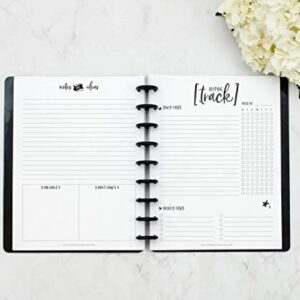 BetterNote Keeping Track Refill Pages for Discbound Notebook, Habit Tracker, Fits Disc TUL, Daily Weekly To Do, Happy Planner, ARC, Levenger Circa, Talia (Whimsy- 6 months, 9-Disc, 7"x9.25")