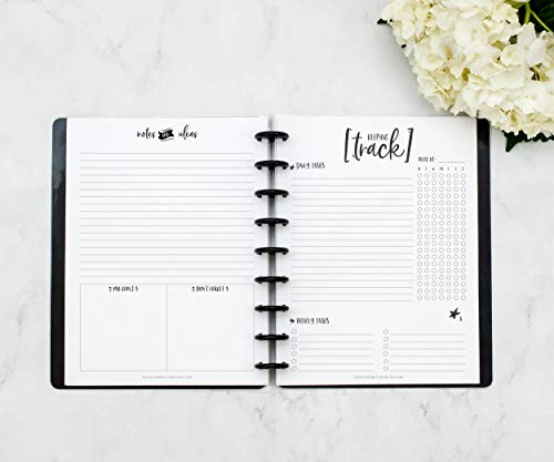 BetterNote Keeping Track Refill Pages for Discbound Notebook, Habit Tracker, Fits Disc TUL, Daily Weekly To Do, Happy Planner, ARC, Levenger Circa, Talia (Whimsy- 6 months, 9-Disc, 7"x9.25")