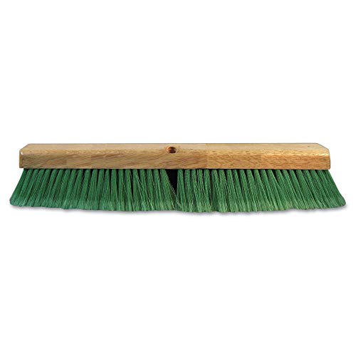 Boardwalk BWK20724 3 in. Flagged Recycled PET Plastic Bristles 24 in. Brush Floor Broom Head - Green