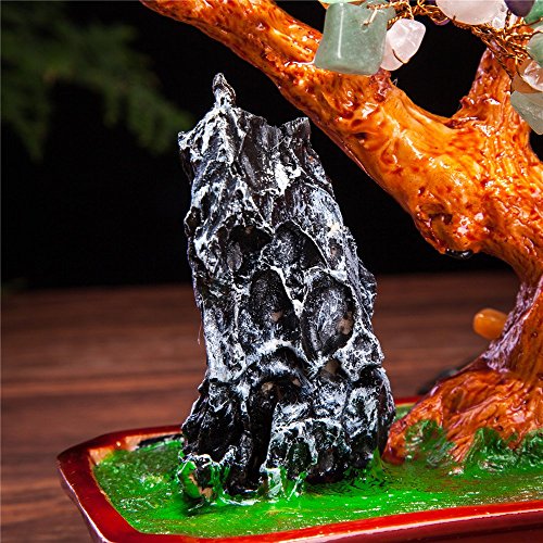 THY COLLECTIBLES Stunning Feng Shui Mix Gemstone Quartz Bonsai Money Tree