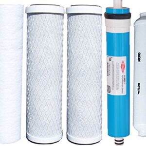 Watts Reverse Osmosis Replacement Filter Set 5 pcs w/ Filmtec 50 GPD Membrane by Watts