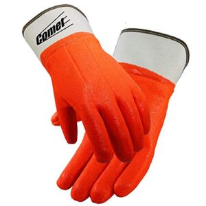 galeton comet insulated pvc coated gloves safety cuff orange 12 pack