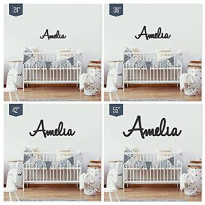 Personalized Custom Wooden Name Sign - BROOKLYN Font Baby Name Sign For Nursery and Wall Decor (12"-55" Wide) - PAINTED Wood Letter Nursery Decor - Wall Art For Girl or Boy Room By 48 Hour Monogram