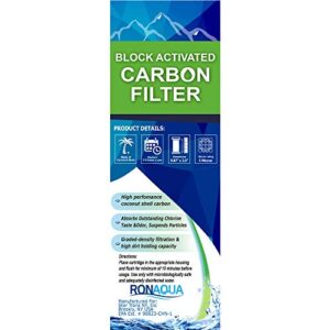 5MC-25PK 5 Micron 10-Inch carbon Block Water Filter Cartridge Coconut Shell Activated Carbon WELL-MATCHED with WFPFC8002, WFPFC9001, WHCF-WHWC, WHEF-WHWC, FXWTC, SCWH-5, 25-Pack