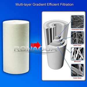 6PP-10B-1M Big Whole House Water Filter Sediment, 4.5x10-Inches, 1Micron WELL-MATCHED with RFC-BBSA, W15-PR, WFHD13001B, GXWH35F, GXWH30C, HF45-10BLBK10PR and AP817 6-Pack