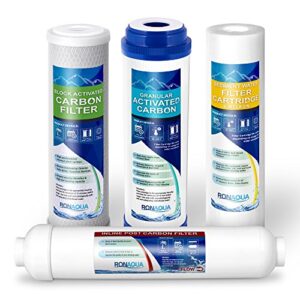 5 stage reverse osmosis filter replacement set (rfk-dro5, formerly rofk5) 5 micron sediment, granular & block activated carbon and inline filter cartridges well-matched with wfpfc8002, p5, ap110