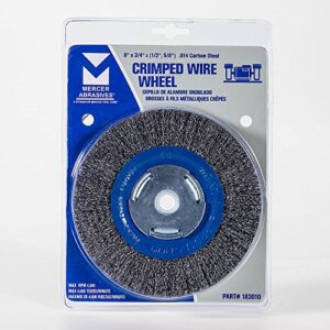 Mercer Industries 183010 - 6" x 3/4" x 2", 1/2", 5/8" Crimped Wire Wheel, .014 Carbon Steel Wire