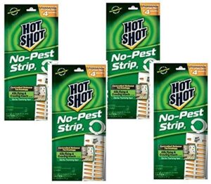 hot shot hg-5580 no pest strip unscented hanging vapor insect repellent; kills both flying and crawling pests; perfect protection for garages, attics, basements, campers; (pack of 4)