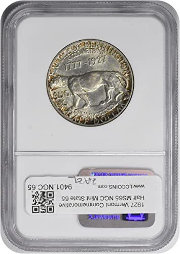 1927 Vermont Commemorative Silver Half MS65 NGC