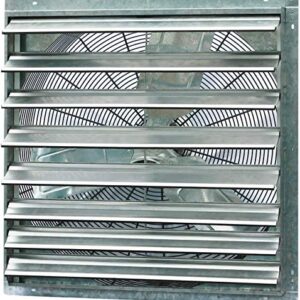 iLiving - 30" Wall Mounted Shutter Exhaust Fan - Automatic Shutter - Single Speed - Vent Fan For Home Attic, Shed, or Garage Ventilation, 5088 CFM, 7500 SQF Coverage Area, Silver (ILG8SF30S)