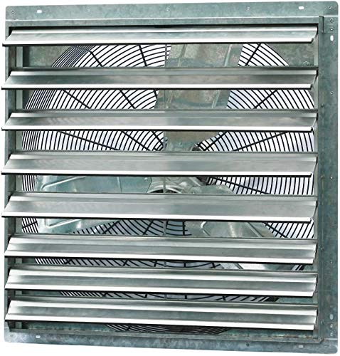 iLiving - 30" Wall Mounted Shutter Exhaust Fan - Automatic Shutter - Single Speed - Vent Fan For Home Attic, Shed, or Garage Ventilation, 5088 CFM, 7500 SQF Coverage Area, Silver (ILG8SF30S)