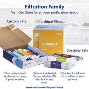 Express Water – 1 Year Alkaline Reverse Osmosis System Replacement Filter Set – 9 Filters – 10 inch Size Water Filters