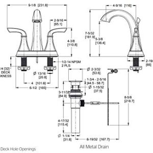 Pfister LG48-BS0Y Bronson 2-Handle Centerset Bathroom Faucet, 4", Tuscan Bronze