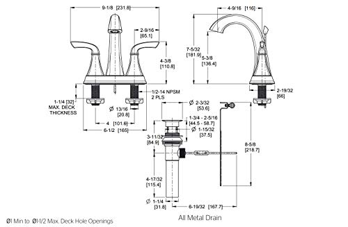 Pfister LG48-BS0Y Bronson 2-Handle Centerset Bathroom Faucet, 4", Tuscan Bronze