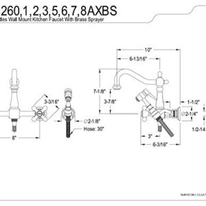 Kingston Brass KS1261AXBS Heritage Bridge Kitchen Faucet, Polished Chrome, 8 x 6.56 x 2.25