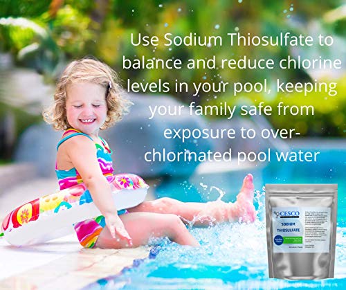 Pool Dechlorinator Sodium Thiosulfate Pentahydrate 5 lbs by Cesco Solutions - Premium Chlorine Neutralizer for Pools, Aquarium, Pond - Technical-Grade Chlorine Remover for Hot Tubs - Bulk Package