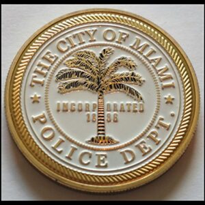 Miami Police Law Enforcement Colorized Challenge Art Coin