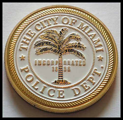 Miami Police Law Enforcement Colorized Challenge Art Coin