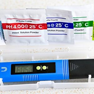 Digital pH Meter - Water Quality Tester, 0.01 High Accuracy and ATC, x6 Calibration Packs - pre calibrated pH Meter for Water, Pool, Soil, Hydroponics, Aquarium, Beer Brewing, Wine, Food, Urine, lab