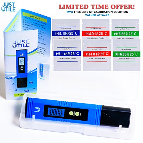 Digital pH Meter - Water Quality Tester, 0.01 High Accuracy and ATC, x6 Calibration Packs - pre calibrated pH Meter for Water, Pool, Soil, Hydroponics, Aquarium, Beer Brewing, Wine, Food, Urine, lab